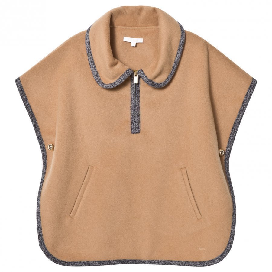 Chloé Tan Virgin Wool Collared Cape Viitta - Lastentarvikekauppa.fi