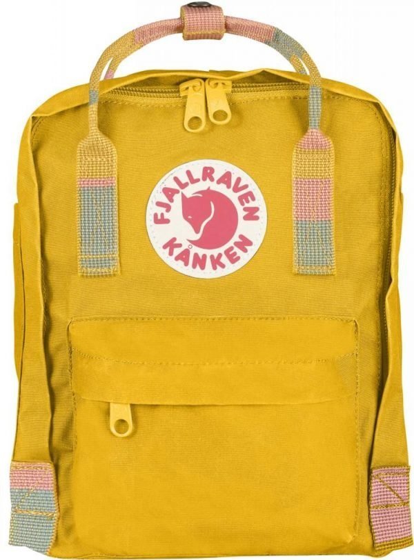 Fjällräven Kånken Mini Reppu Keltainen Raidoilla - Lastentarvikekauppa.fi