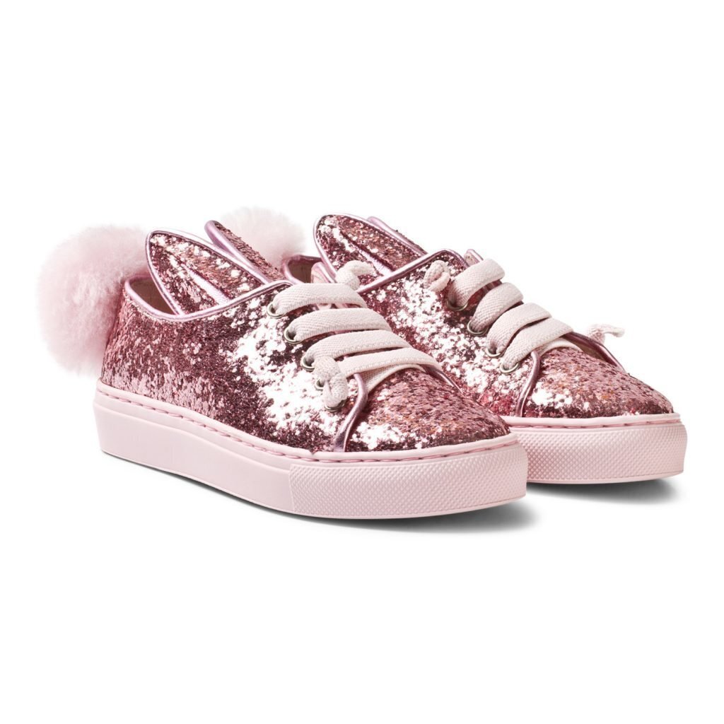 Minna Parikka Rose Glitter Shearling Tail Sneaks Mini Trainers ...