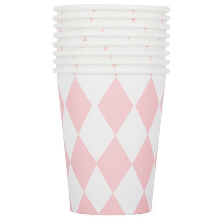 My Little Day 8 Paper Cups Light Pink Diamonds Juhlatarvike ...