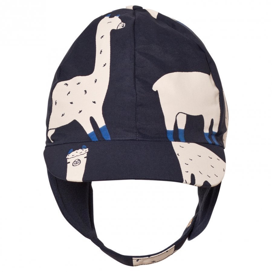 Tinycottons Llamas Snow Hat Dark Navy Beige Korvalapullinen P hine 